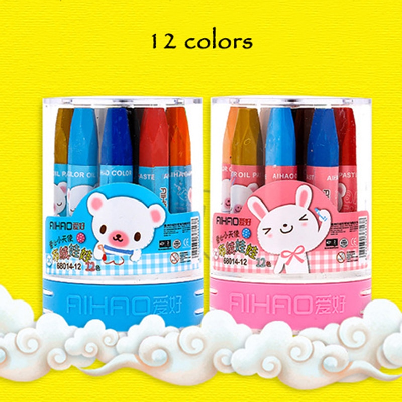12 Colors Wax Crayons Top Level Oil Pastel Chalks ... – Vicedeal