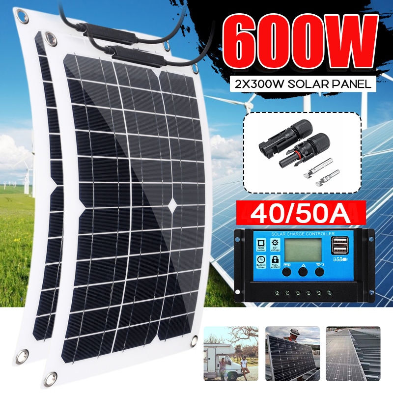 600W 300W Solar Panel 18V Sun Power Solar Cells Ba... – Grandado