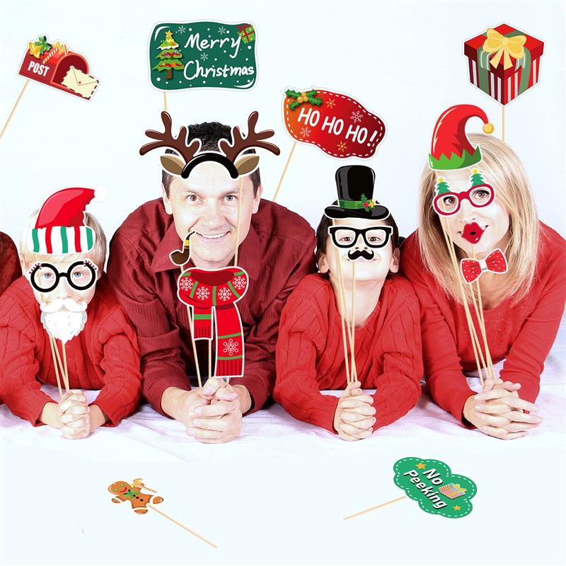 21PCS Christmas Photo Booth Props Funny Xmas Selfi... – Grandado