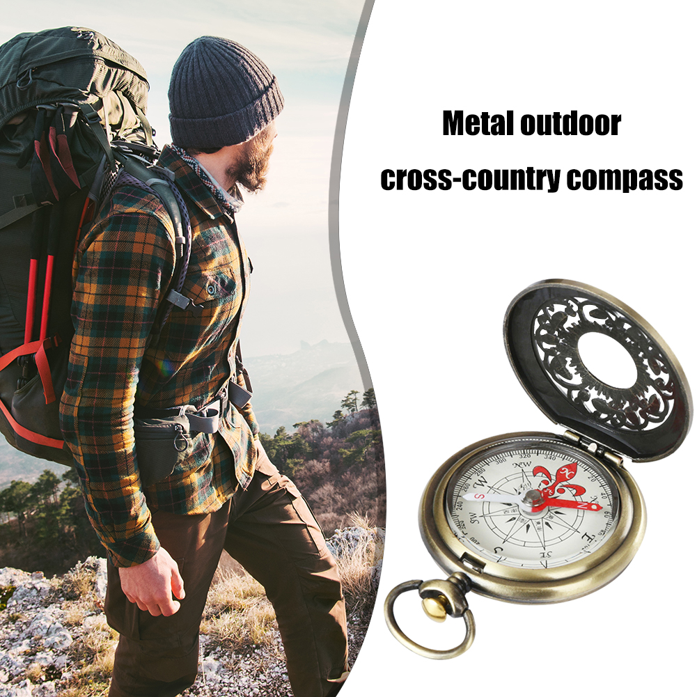 Vintage Bronze Compass Pocket Watch Outdoor Hiking... – Grandado