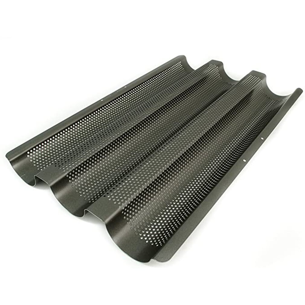 Non-stick 3 slot bread wave baking tray rack 2 wav... – Grandado