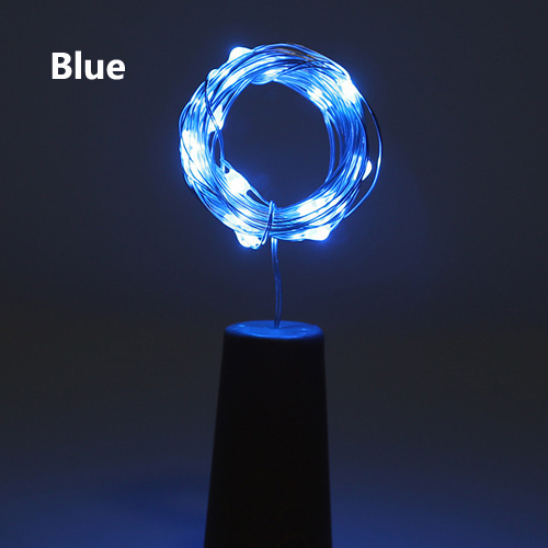 2m 20 lysdioder vinflaske kork lys led sølv kobber... – Vicedeal