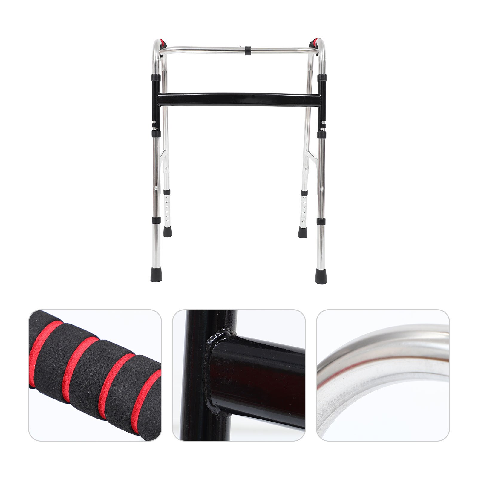 Folding Walker Adjustable Walking Aid Elderly Walk... – Grandado