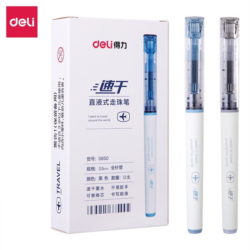 Deli Straight Liquid Type Gel Pen Student Carbon O... – Vicedeal