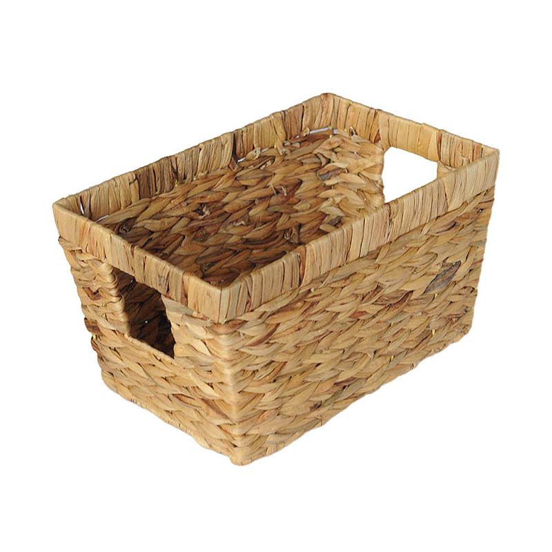 Natural Straw Rectangular Desktop storage basket W... – Grandado