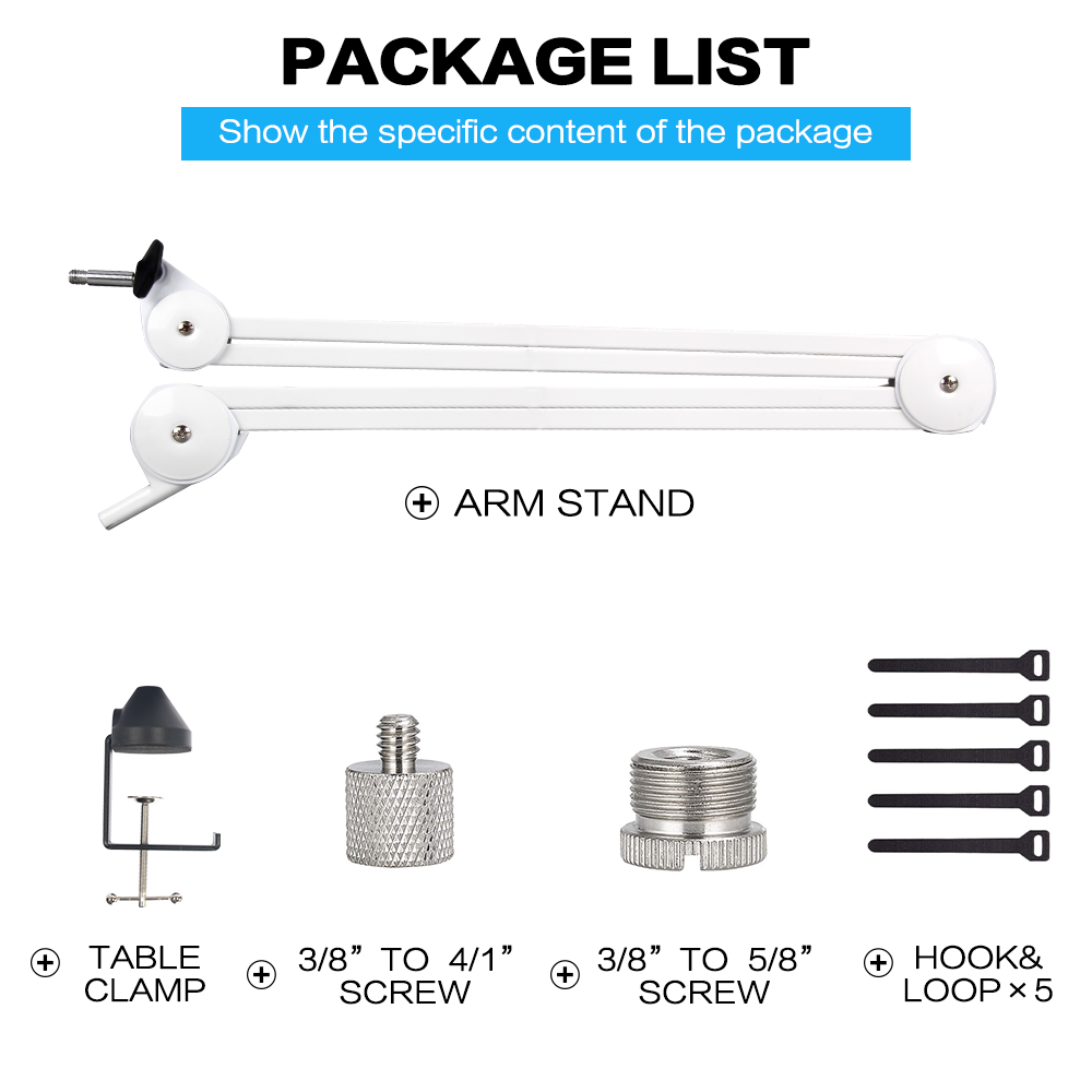 BOMGE Heavy Duty Microphone Boom Arm Stand Adjusta... – Grandado