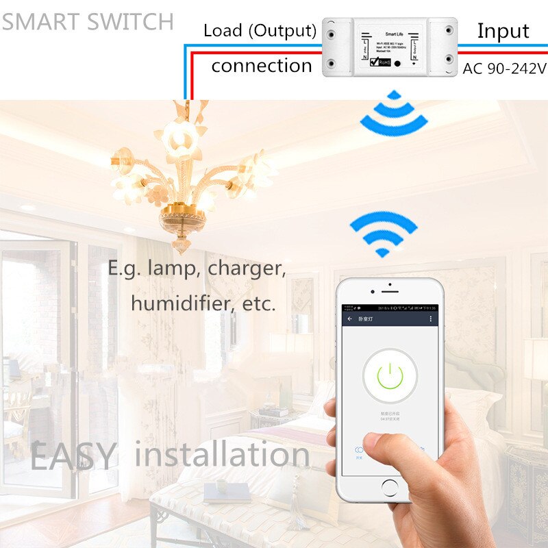 DIY Smart Home Automation Modul 10A Wifi Smart Swi... – Vicedeal