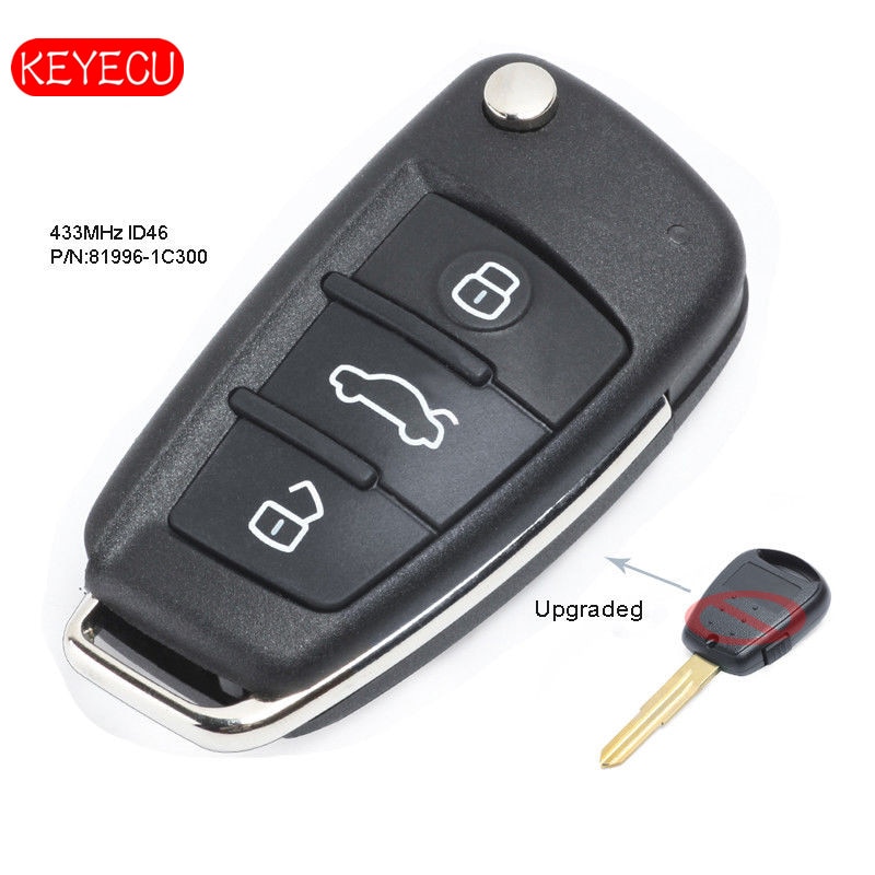 Keyecu Upgraded Folding Remote Key Fob 433MHz ID46... – Grandado