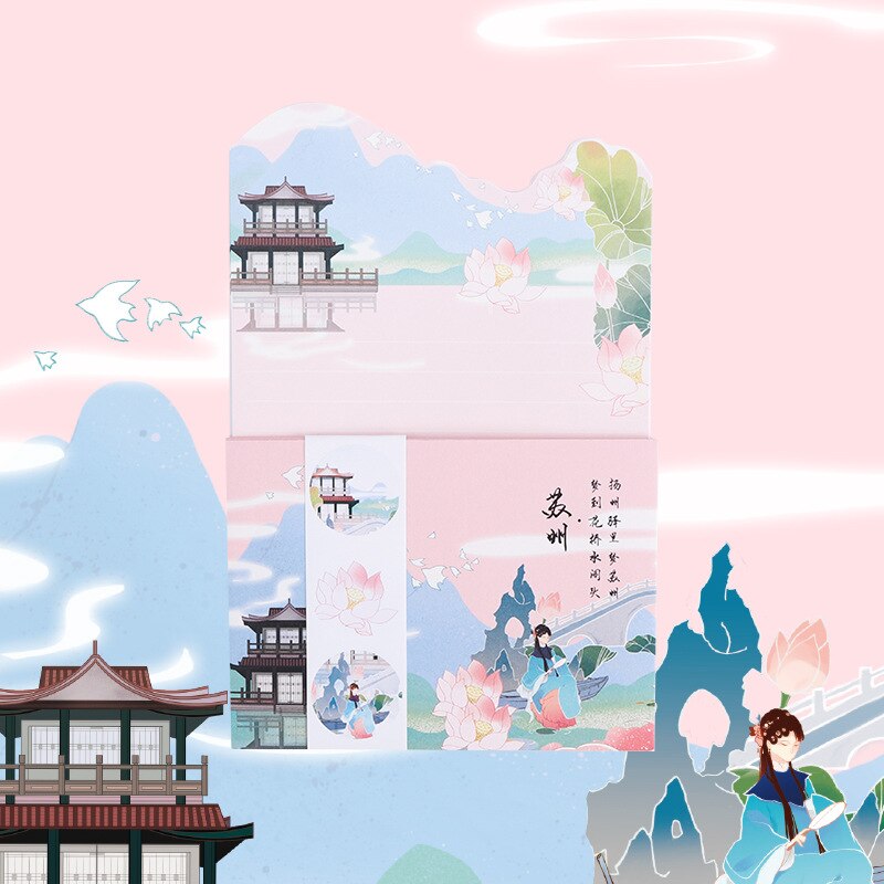 7 Cities Letter Paper Set Cartoon City Set Combina... – Grandado