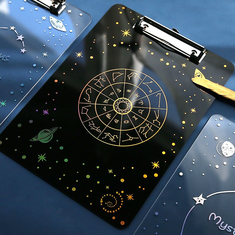 Starry Sky Series Writing Board Clip Kids Statione... – Grandado