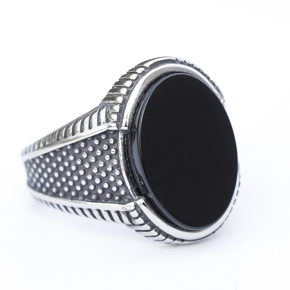 Retro ring geometrisk sort zirkonsten til jubilæum... – Grandado