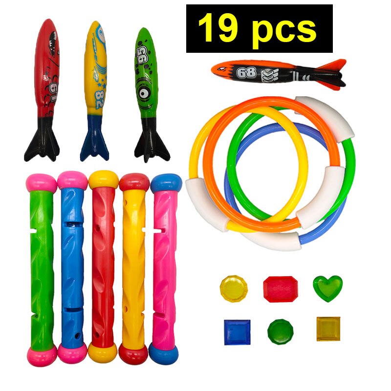 swimjoy Diving Game Toys Set Swimming Pool Throwin... – Grandado