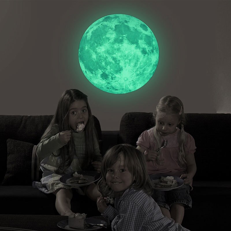 3D Luminous Moon Wall Sticker Fluorescent Glow In ... – Grandado