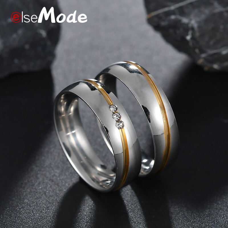 ELSEMODE 6mm Stainless Steel Couple Rings Never Fa... – Grandado