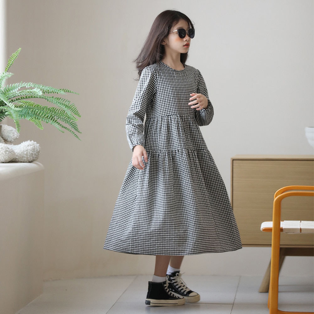 8 Tot 16 Jaar Tiener Kids Plaid Maxi Jurk Meisjes ... – Grandado