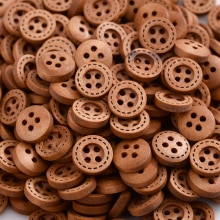 12mm 100 kpl ruskea katkoviiva puiset napit scrapb... – Grandado