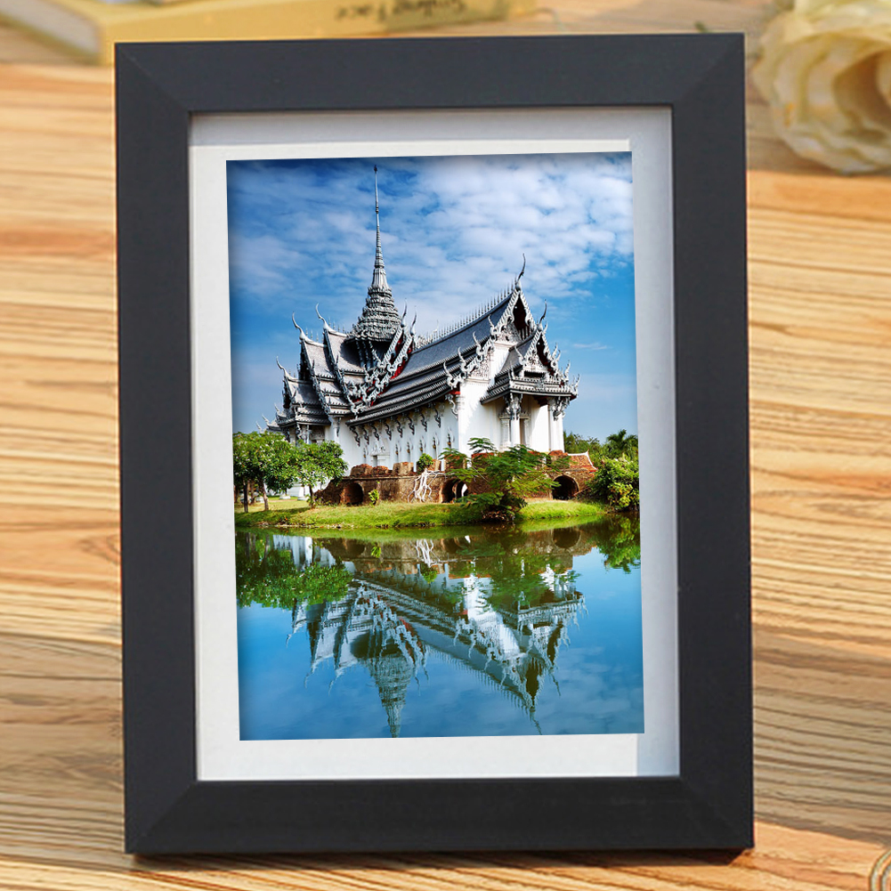 Black Simulation Wood Table Photo Frame Picture A4... – Grandado