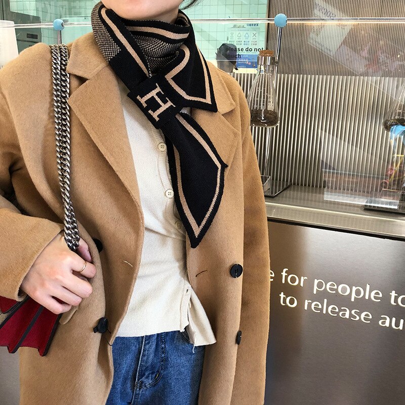 Letter Pattern Unisex Tie Scarf Scarves Neckerchie... – Grandado