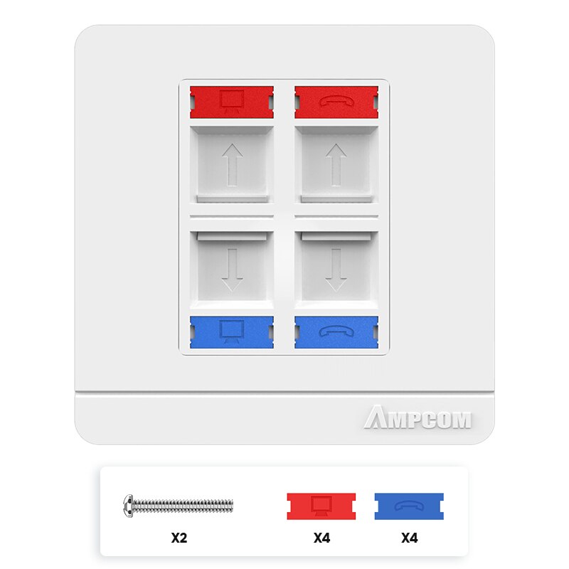 AMPCOM RJ11 RJ45 frontplaat stopcontact wandplaat ... – Grandado