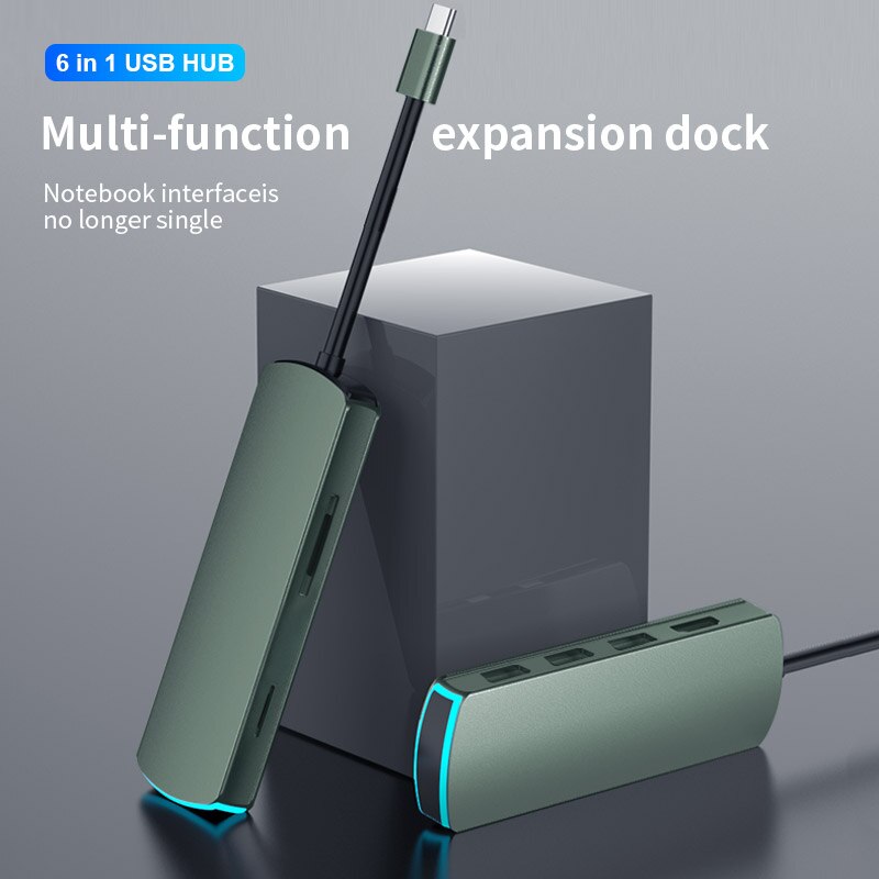 USB Hub 6 Ports USB 3.0 HDMI Adapter Type C Hubs f... – Vicedeal