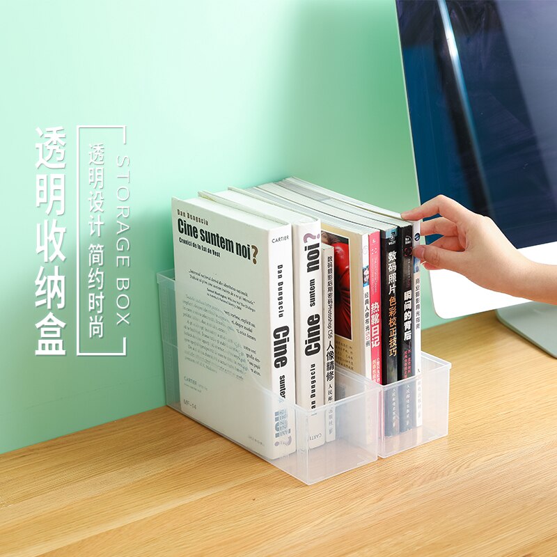 Desk book storage box transparent desktop student ... – Vicedeal