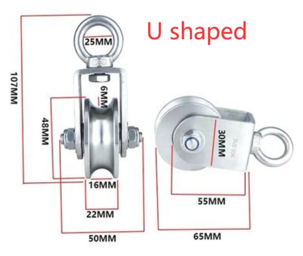 304 stainless bearing track pulley small U V H sha... – Vicedeal