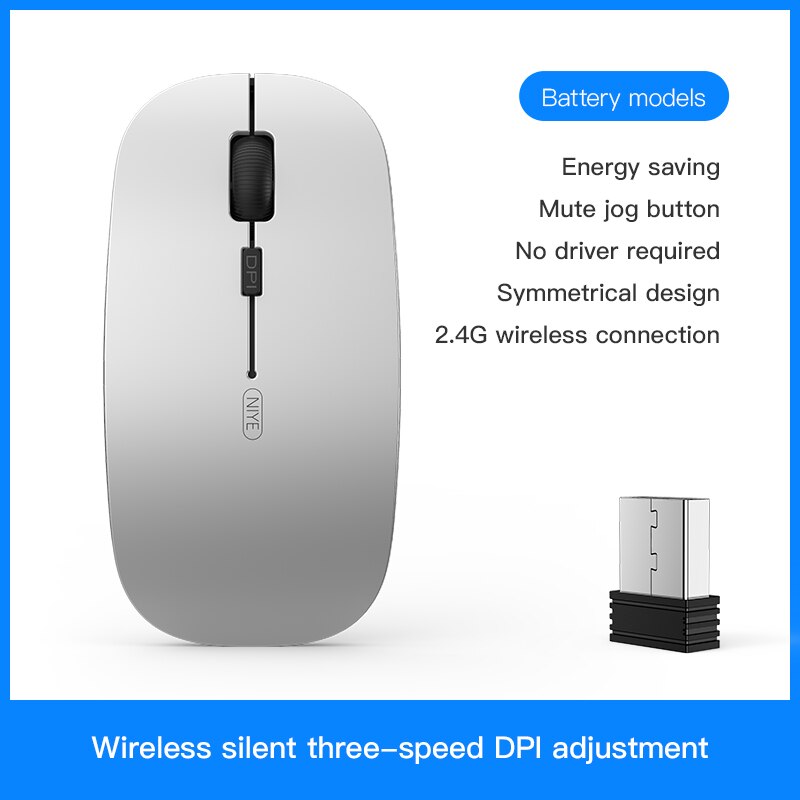 Niye Wireless Mouse Desktop Computer Mouse 2.4GHz ... – Grandado