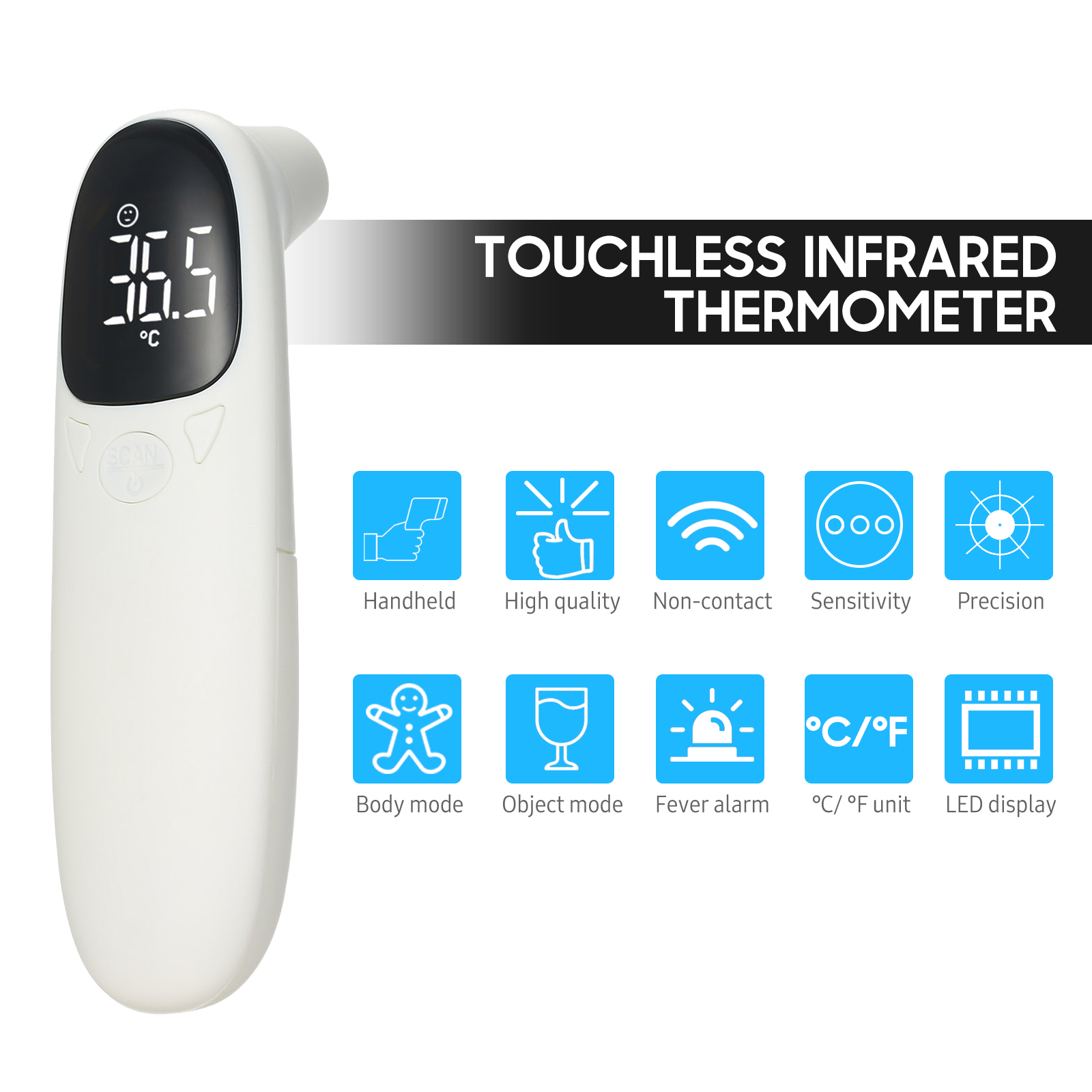 Non-Contact Thermometer Digital Infrared Forehead ... – Grandado