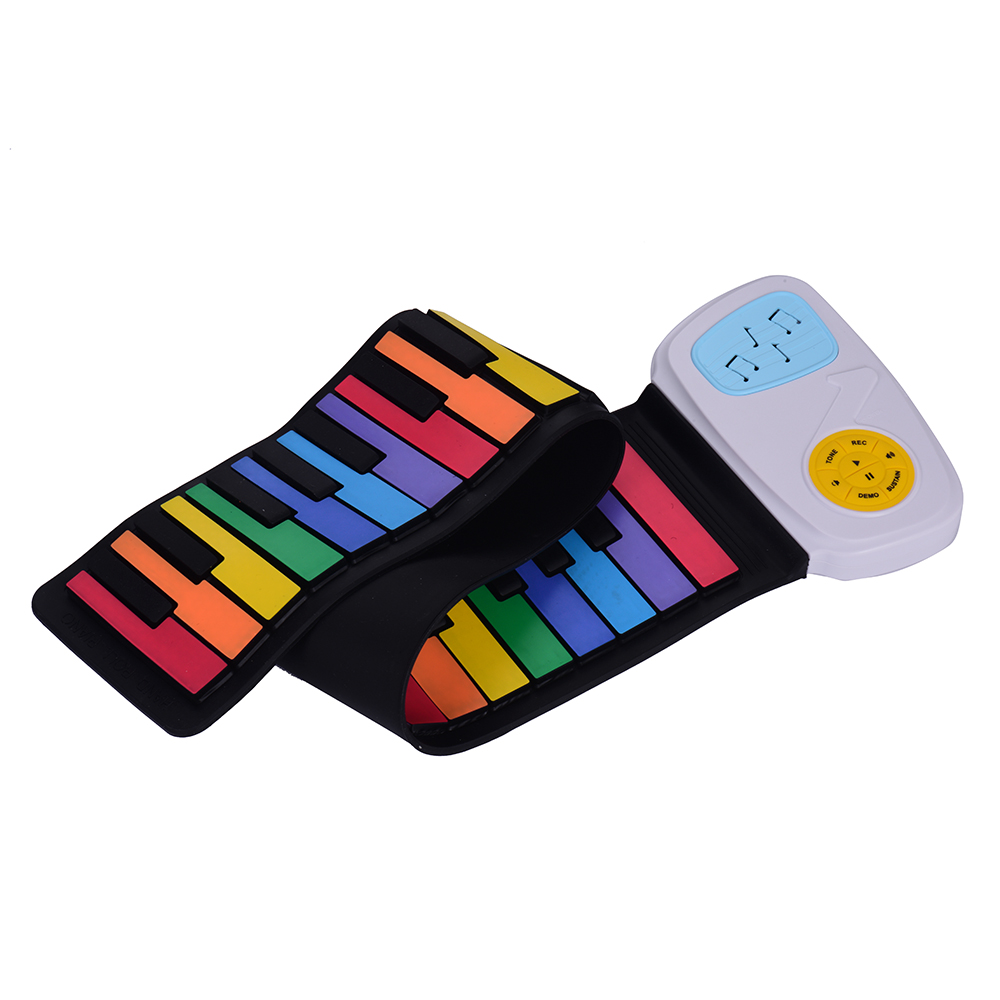 49 Keys Rainbow Roll-Up Piano Electronic Keyboard ... – Vicedeal