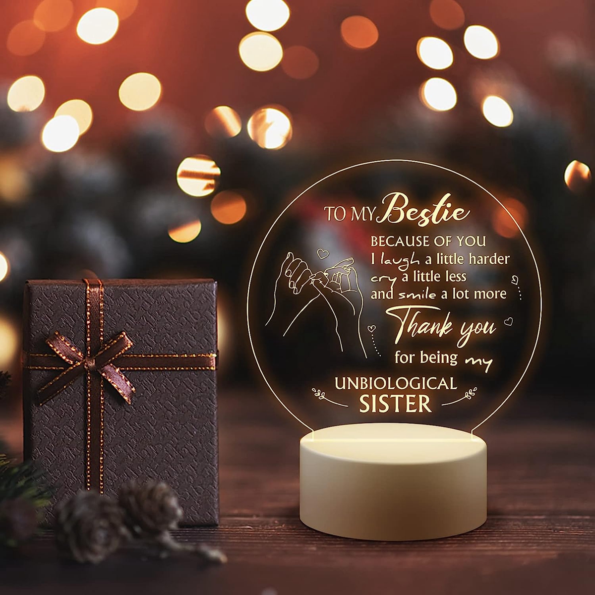 1pc Friendship For Women Friends Engraved Night Li... – Grandado