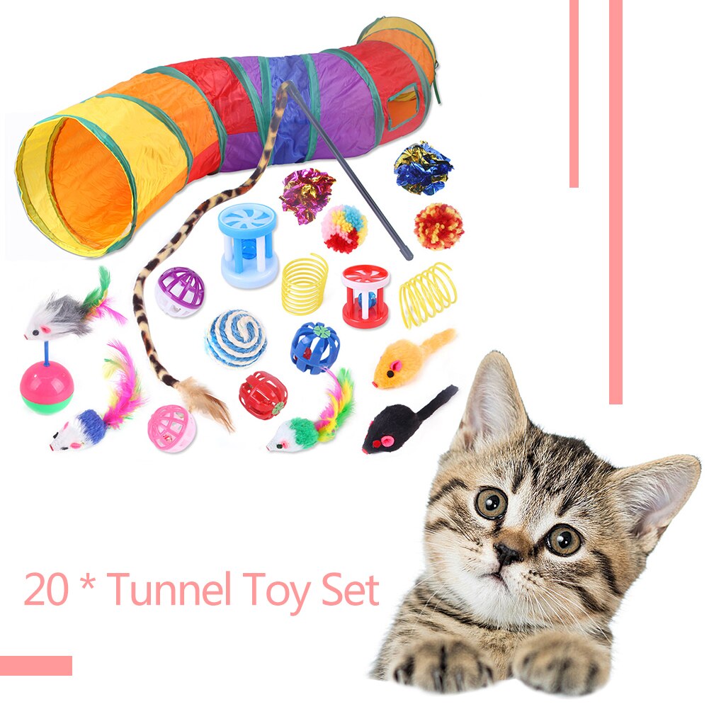 20pcs Collapsible Cat Tunnel Toys Kit Cat Teaser F... – Grandado
