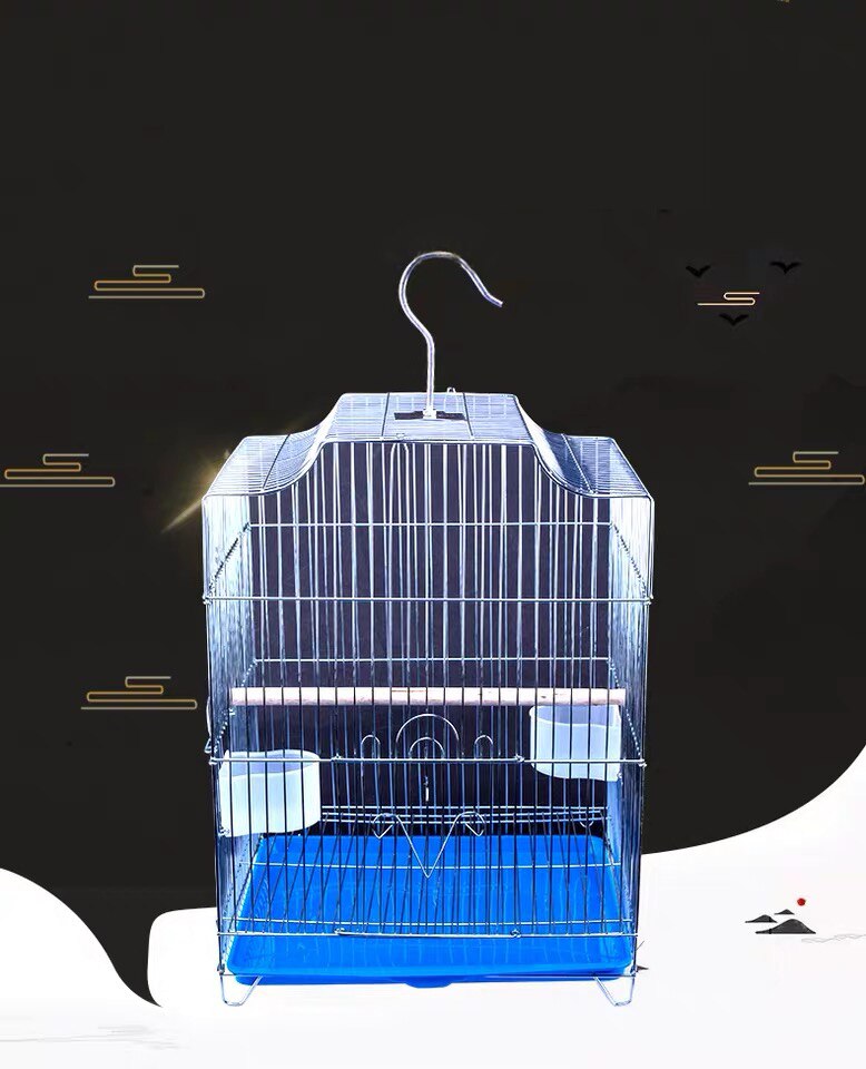 Metal Bird Cage With Toys Parrot Carrying Case Bud... – Grandado