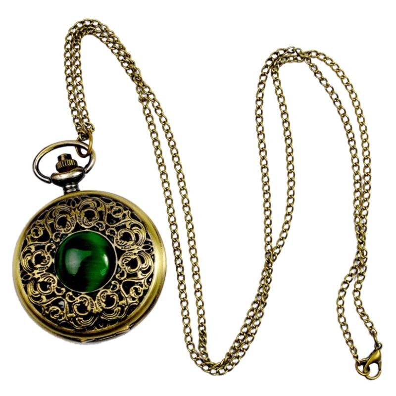 pocket watch classic green cat eye large pocket wa... – Grandado