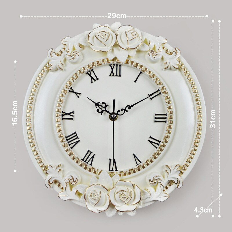 Rose Flower European Decorative Digital Wall Clock... – Grandado