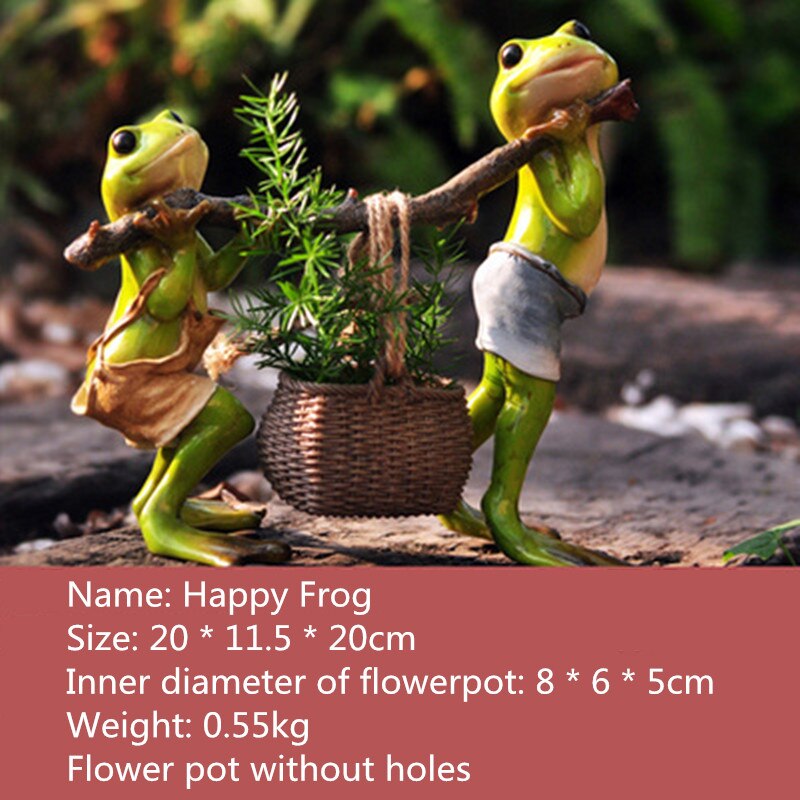 Outdoor Gardening Resin Frog Flowerpot Ornament Co... – Grandado