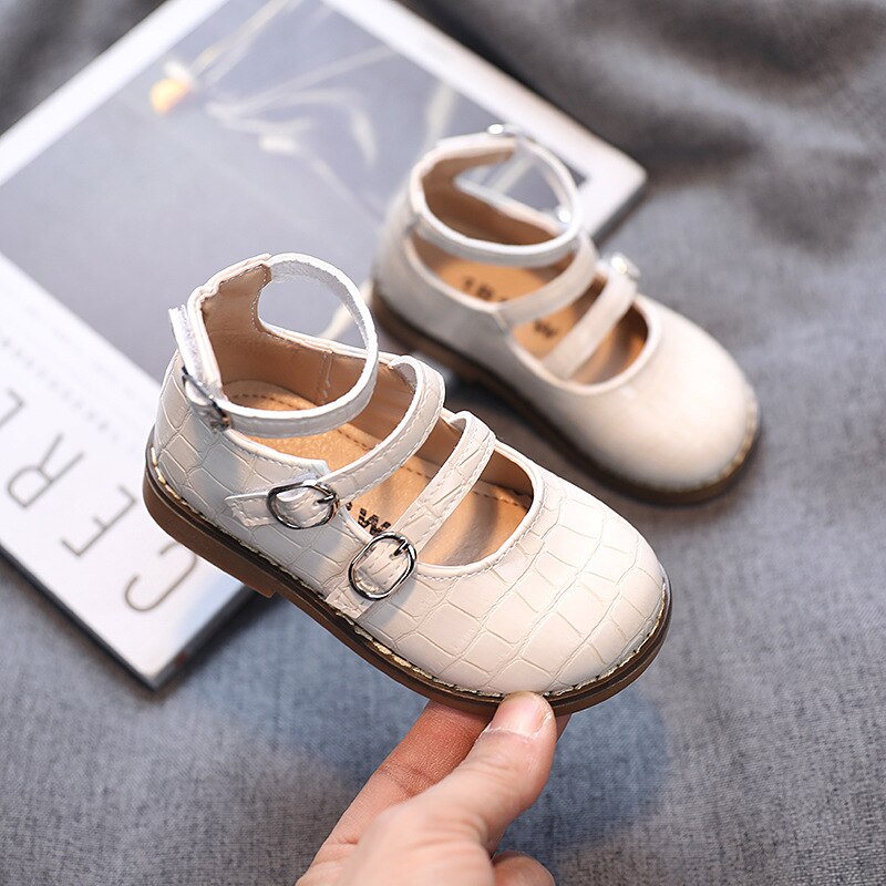 Spring Roma Girls Shoes 3 Buckle Leather Shoes Ank... – Grandado