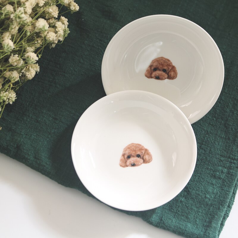 2PCS plate ceramics tableware Dog patterned saucer... – Grandado