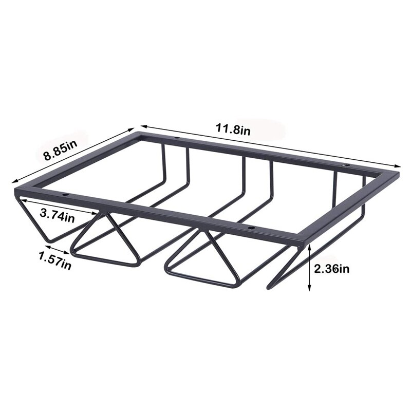 Hanging Wine Glass Holder Rack Under Cabinet Stemw... – Grandado