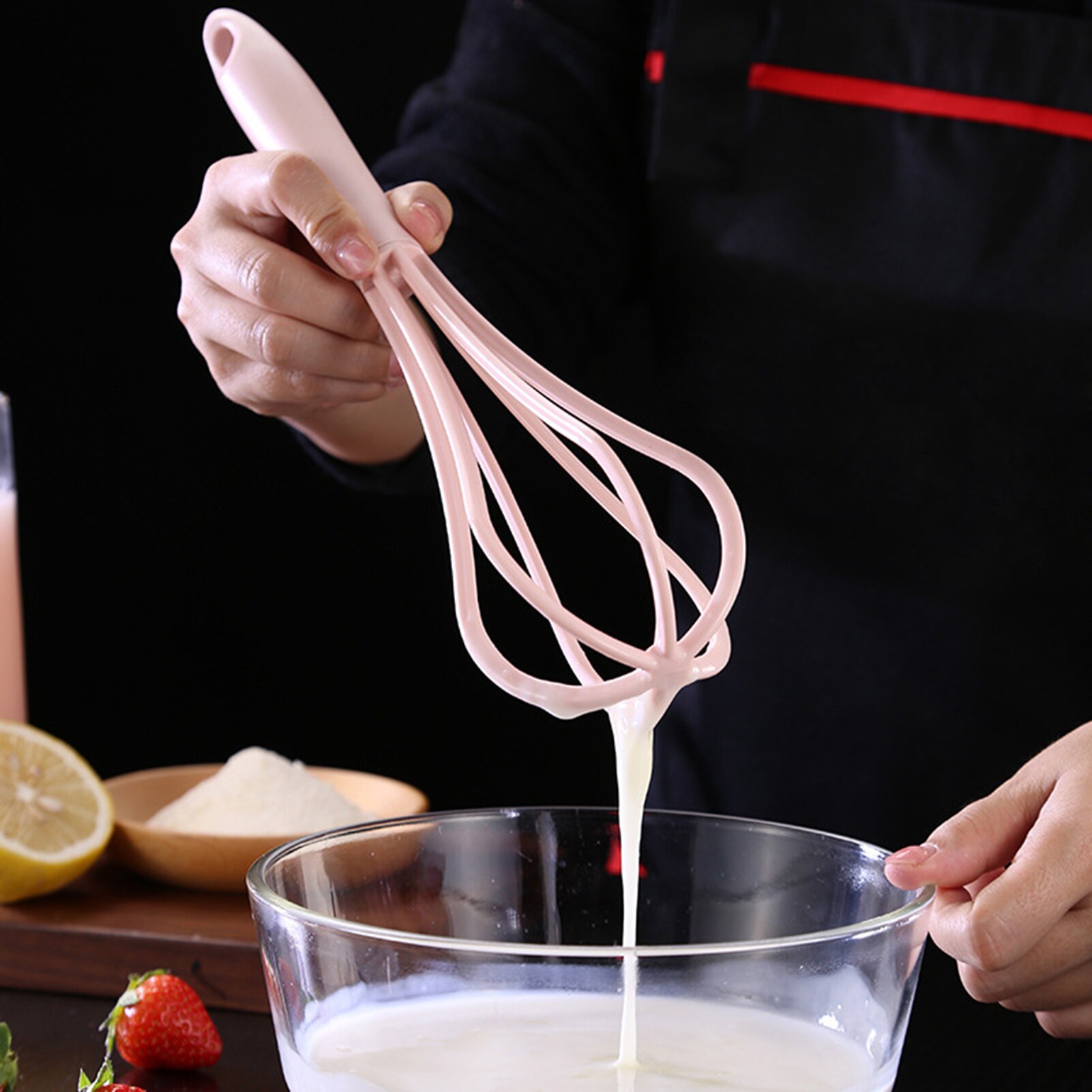Manual Solid Silicone Egg Beater Flour Cream Whisk... – Grandado