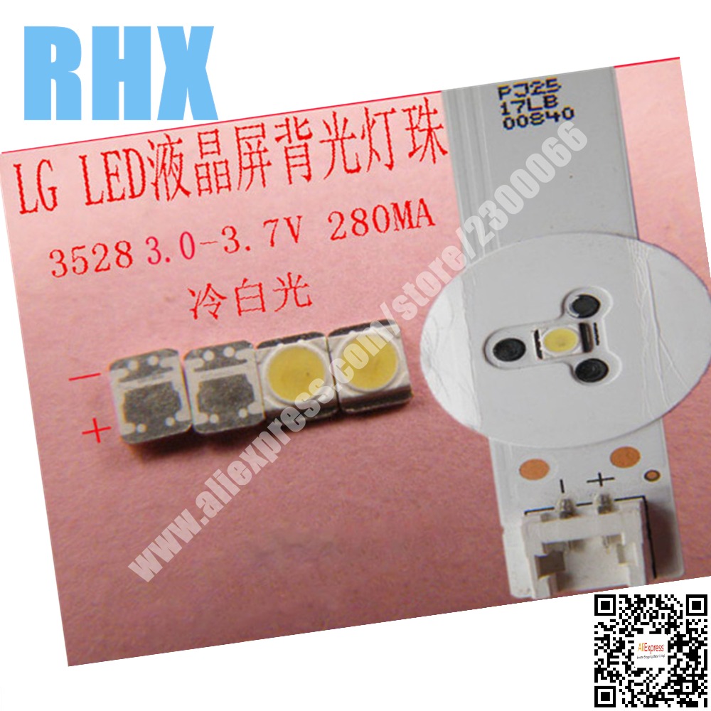 200piece/lot 3528/2835 3V 280MA 1W Cold White LED Diodes FOR LG ...