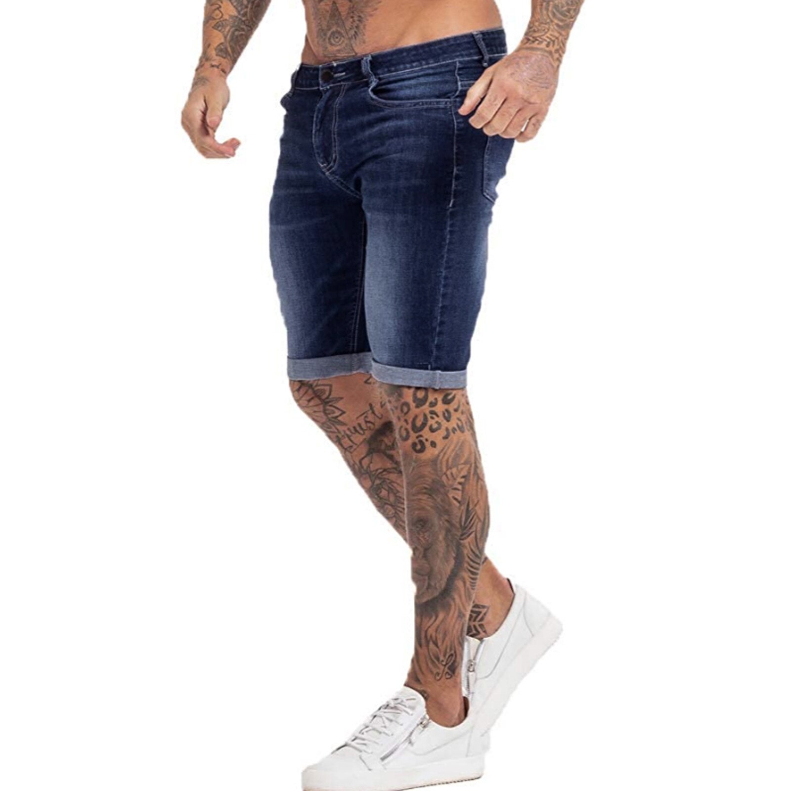 Casual Shorts Jeans For Men Washed Blue Denim Shor... – Vicedeal