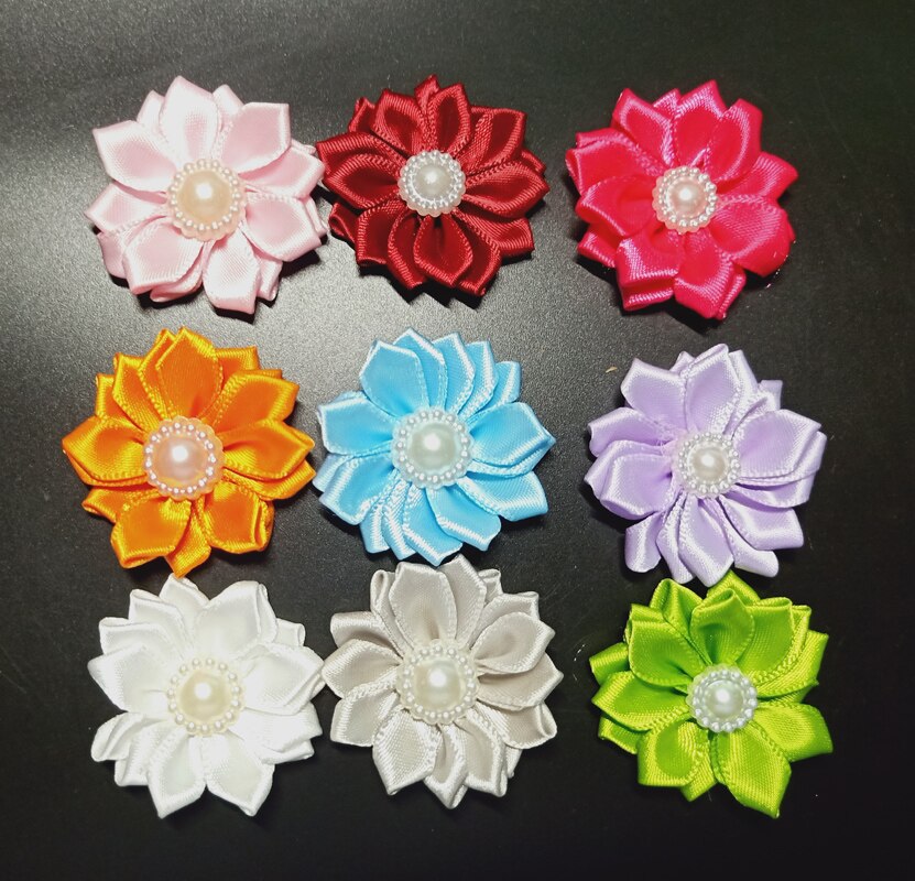Mixed Color 10Pieces/Lot Size 4CM Satin Ribbon Ros... – Vicedeal