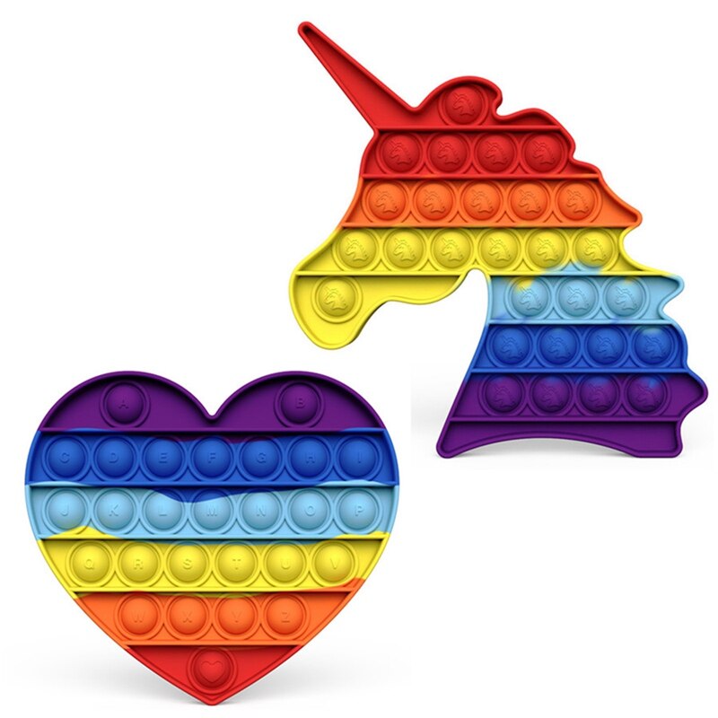 2Pcs/Set Rainbow Unicorn Push Bubble Sensory Toy F... – Grandado