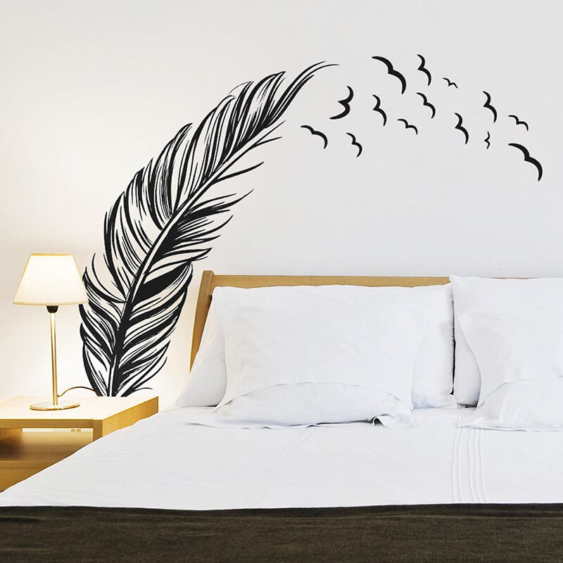 Birds Flying Feather Wall Stickers Bedroom Living ... – Grandado