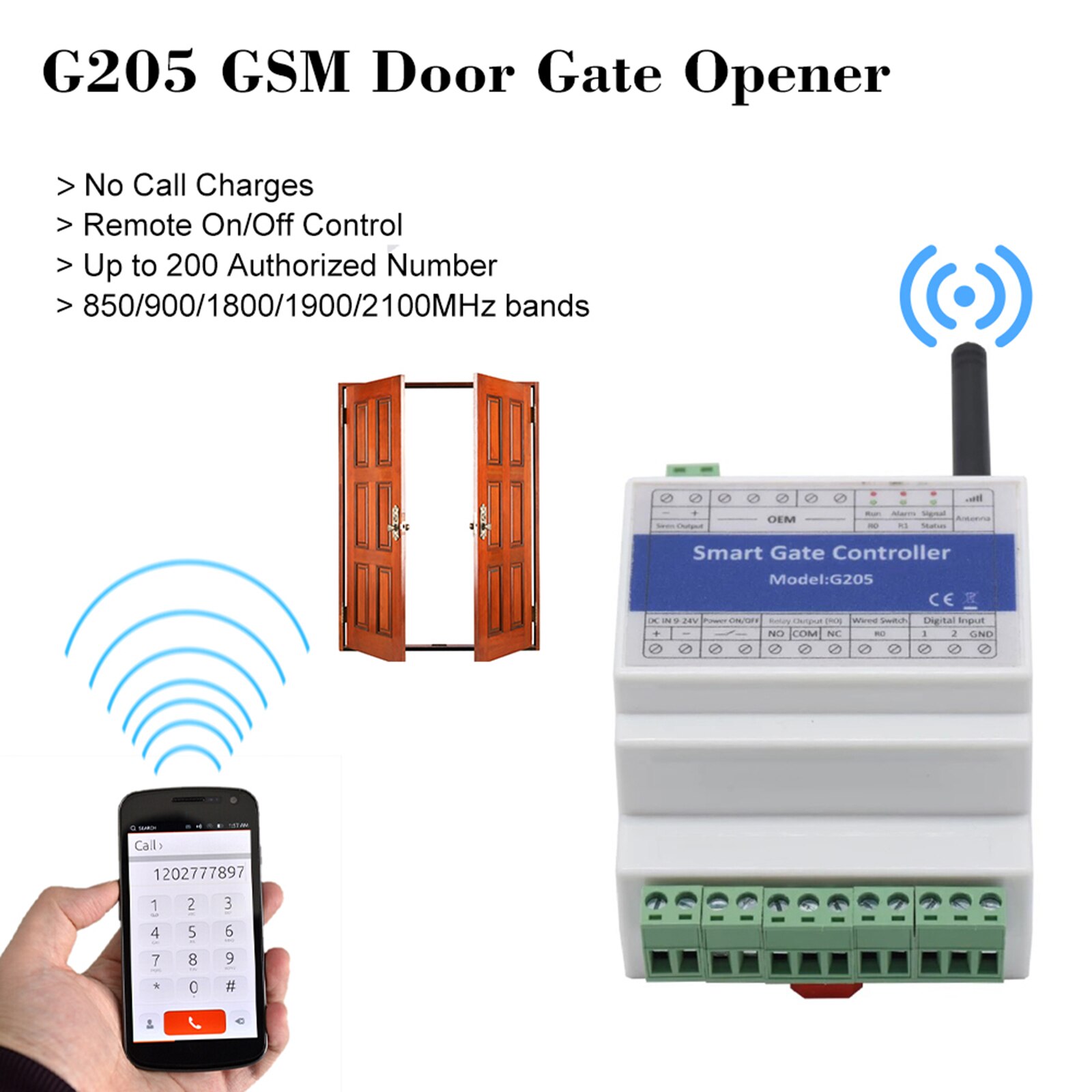 G205 Gsm Deur Gate Opener Remote On/Off Relais Sch... – Vicedeal