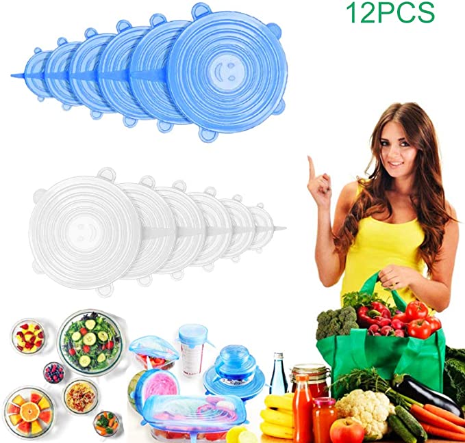 Silicone Lids,Reusable Silicone Stretch Lids for B... – Vicedeal