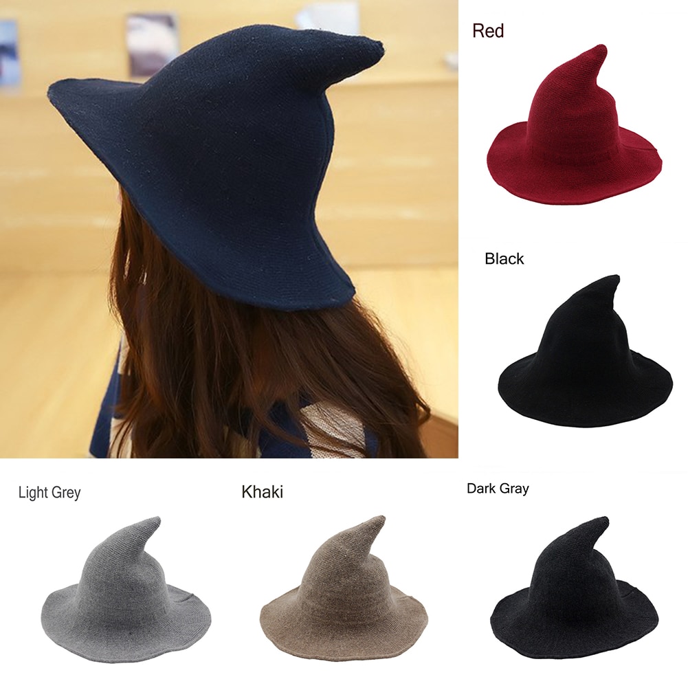 Women Witch Hat Foldable Costume Sharp Pointed Woo... – Grandado