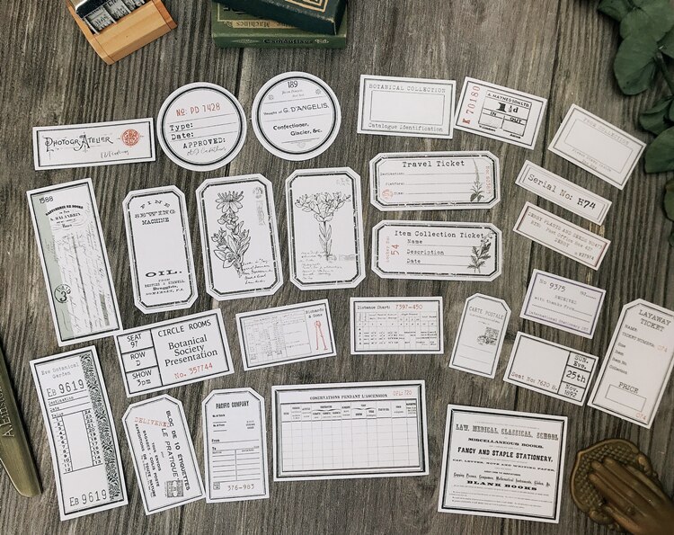 Simple Black White Plant Tag Label Stickers Travel... – Vicedeal