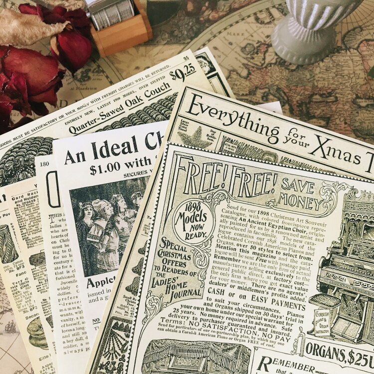 12Pcs Old English Newspaper Material Background Pa... – Grandado