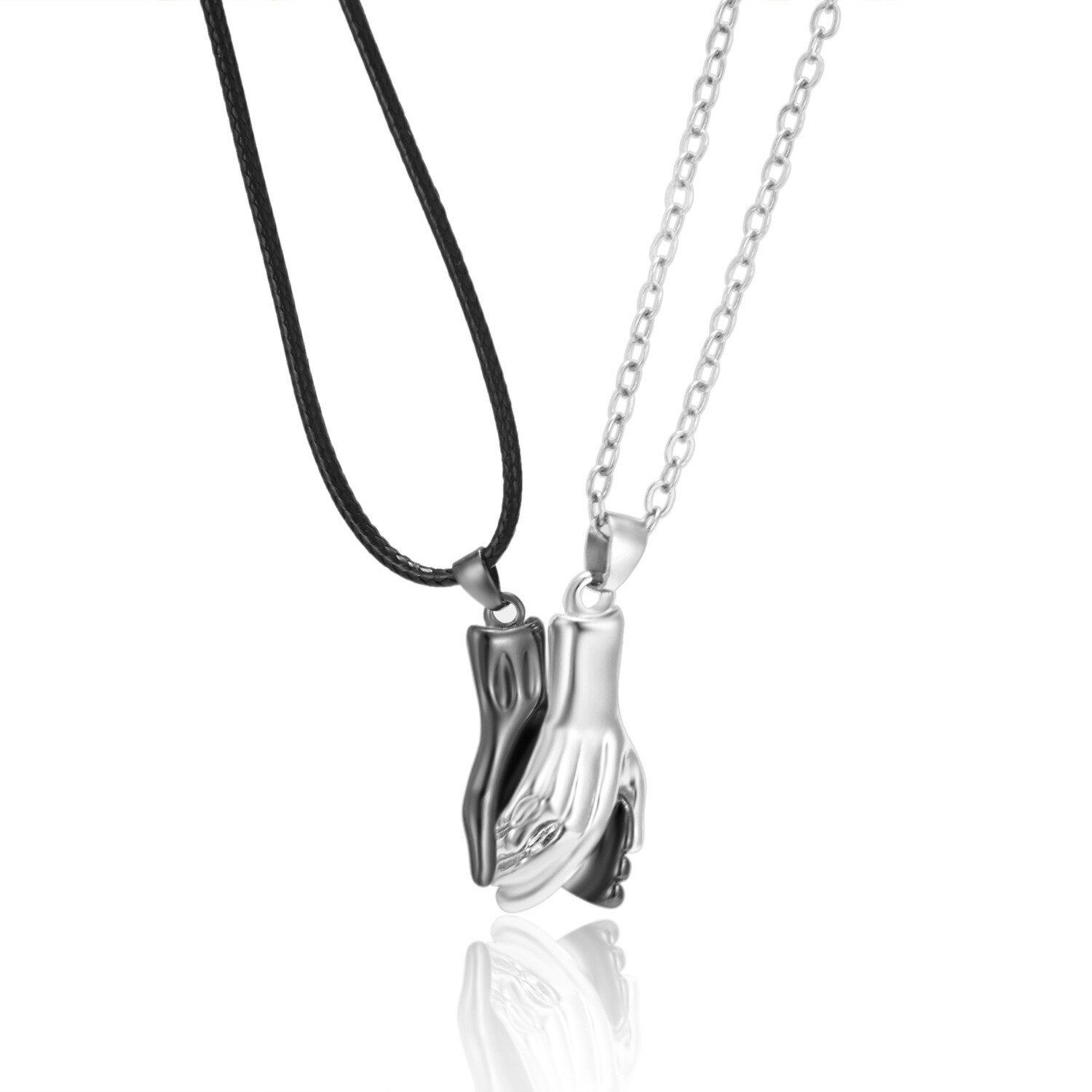 Couple Hand In Hand Necklace Magnetic Suction Hand... – Vicedeal
